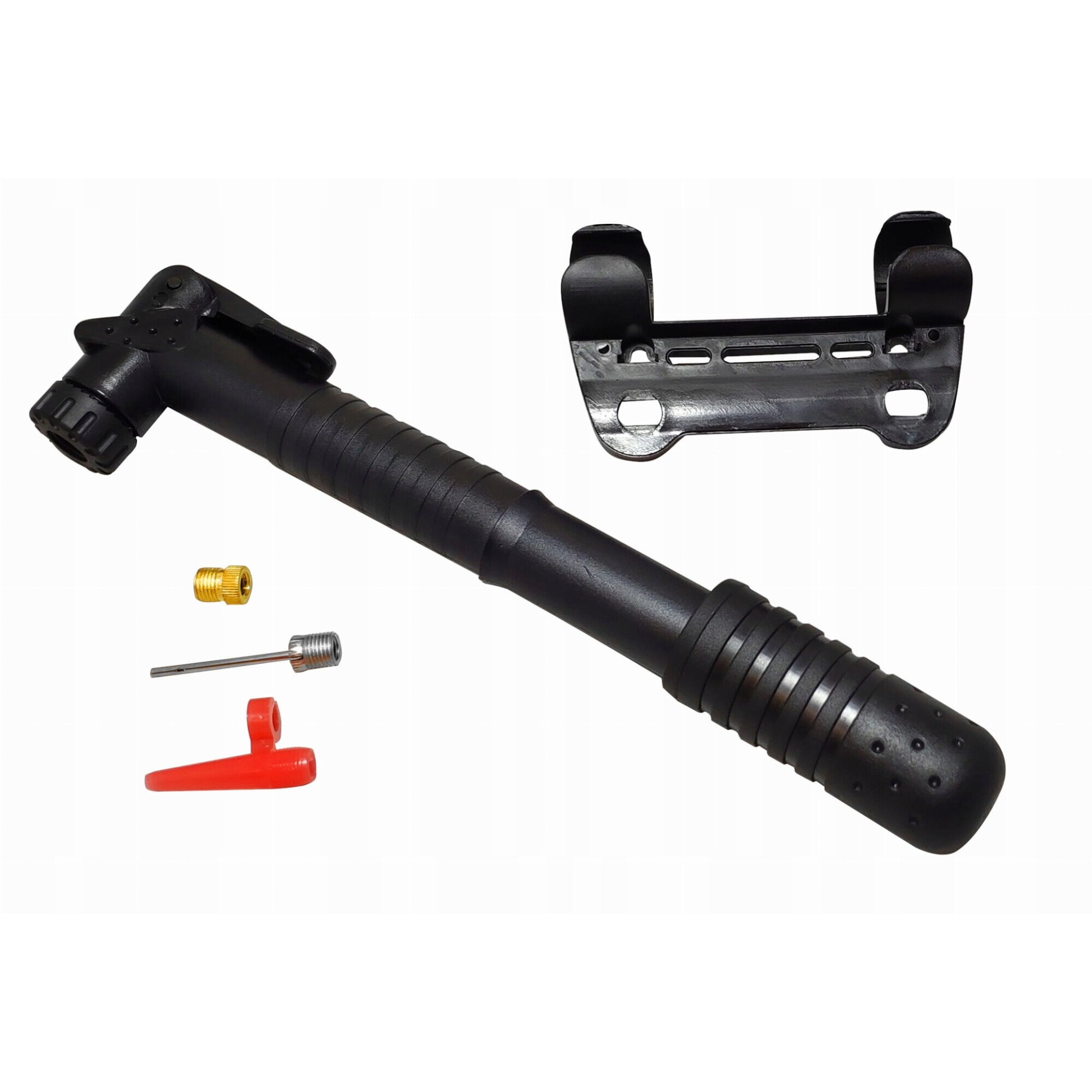 Falon Tech mini kerékpár pumpa, 5 bar, 22cm, 3 speciális fejjel, szett ...