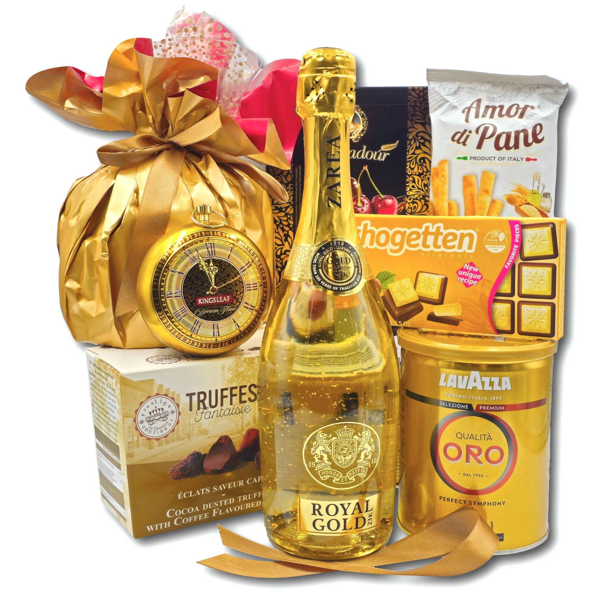 Pachet cadou elegant, CADOURI PREMIUM, model Royal Party, cu spumant ...