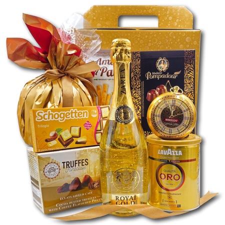 Pachet cadou elegant, CADOURI PREMIUM, model Royal Party, cu spumant ...