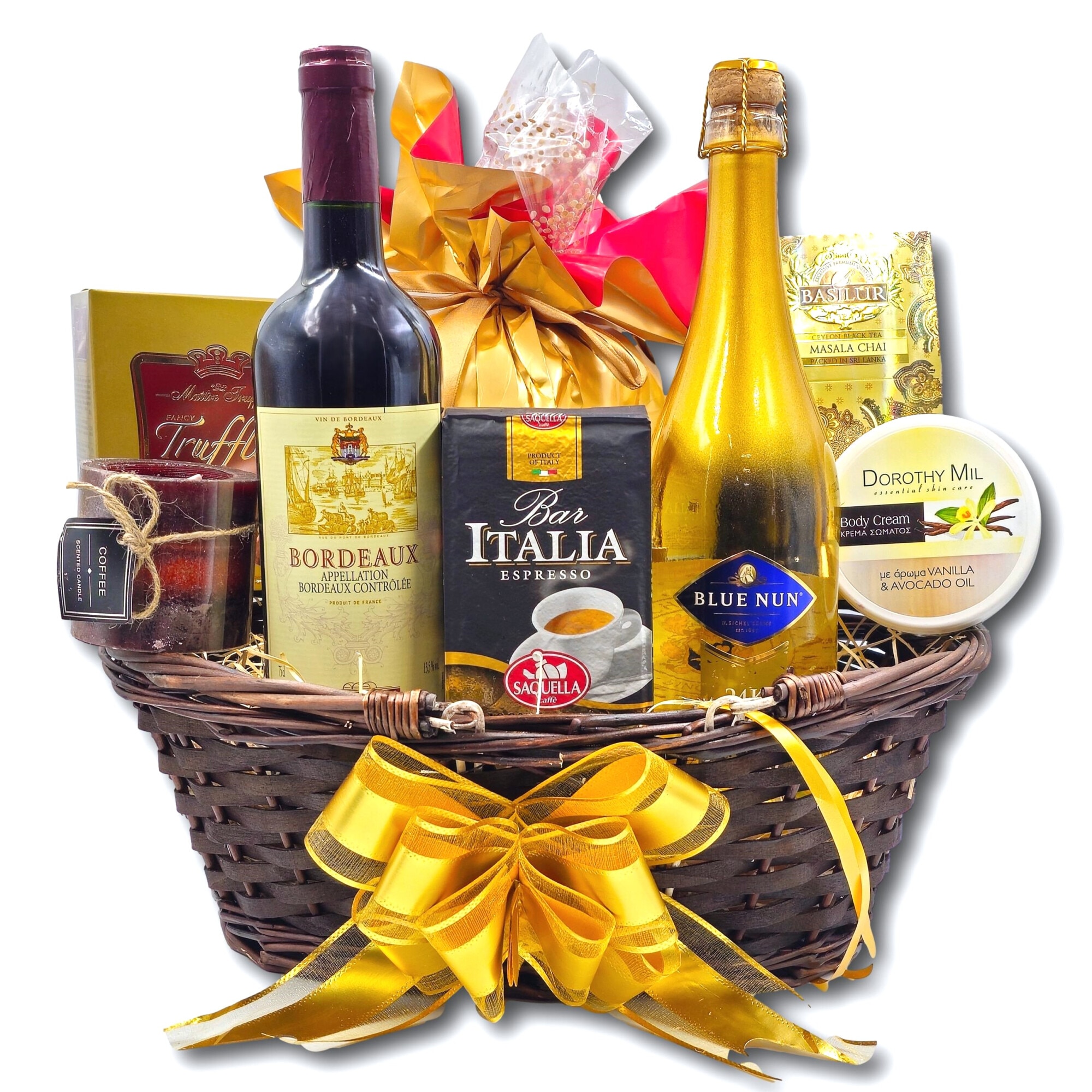 Cos cadou elegant, CADOURI PREMIUM, model Special Surprise, cu spumant ...