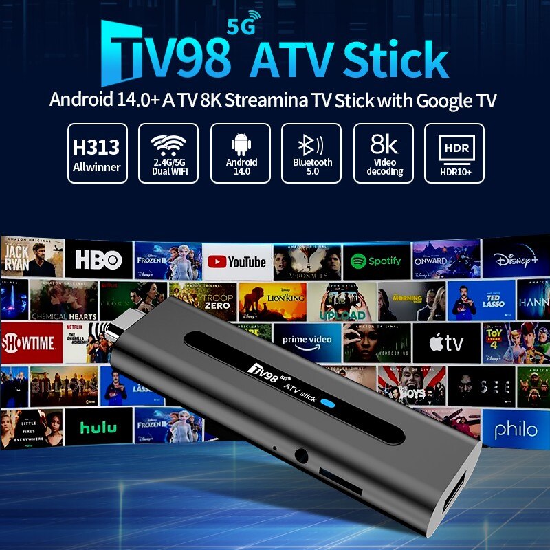 Mediaplayer EXCITAT® TV Stick 8K, Control Voce, 2.4G/5G Dual Wi-Fi ...