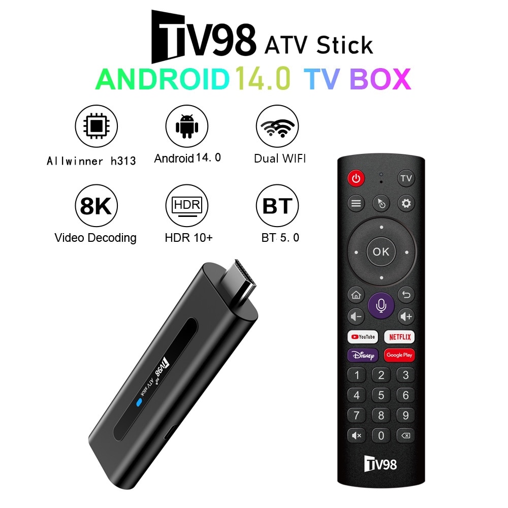 Mediaplayer EXCITAT® TV Stick 8K, Control Voce, 2.4G/5G Dual Wi-Fi ...