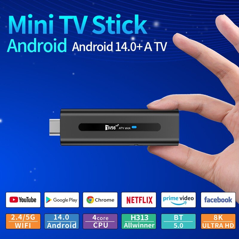 Mediaplayer EXCITAT® TV Stick 8K, Control Voce, 2.4G/5G Dual Wi-Fi ...