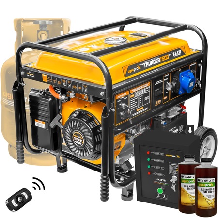 Generator 7.5 kW cu automatizare ATS, AgroPro THUNDER 7500, benzina, GPL, pornire electrica ...