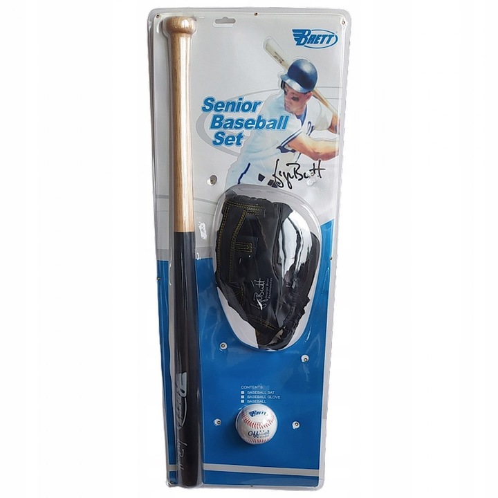 Set Baseball BRETT, Kij 30", Minge 9", Manusa 11" - eMAG.ro
