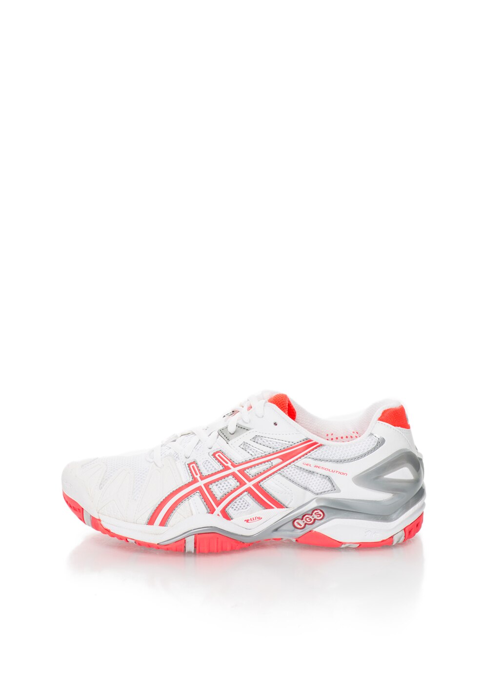Asics, Спортни обувки Gel-Resolution 5 с релефни детайли, Бял, 7 - eMAG.bg