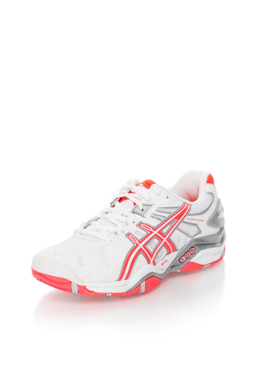 Asics, Спортни обувки Gel-Resolution 5 с релефни детайли, Бял, 7 - eMAG.bg