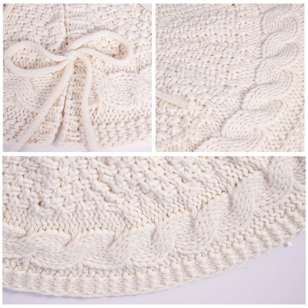 Covoras pentru brad de Craciun, BGHYHYHI, textil, 46cm, alb - eMAG.ro