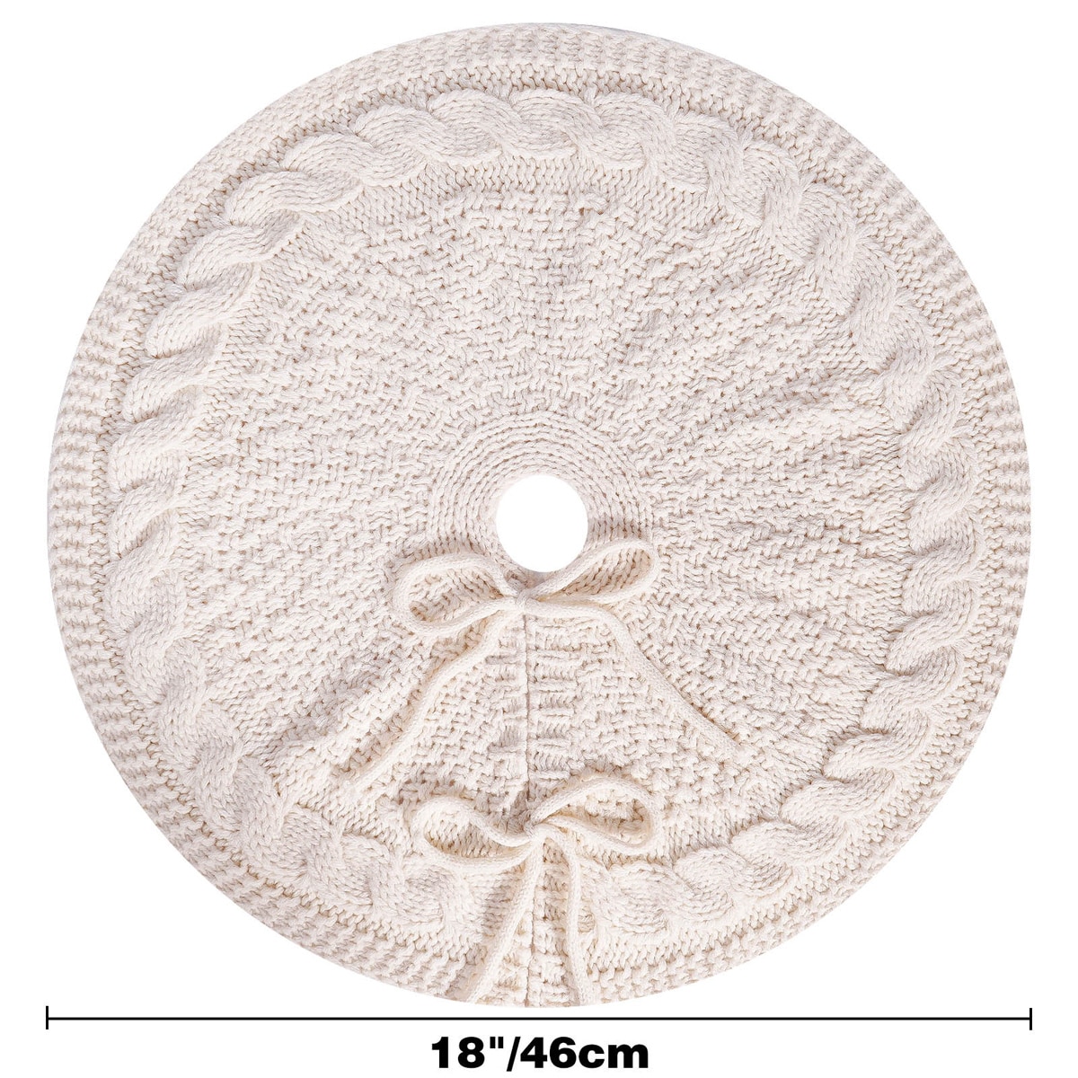 Covoras pentru brad de Craciun, BGHYHYHI, textil, 46cm, alb - eMAG.ro