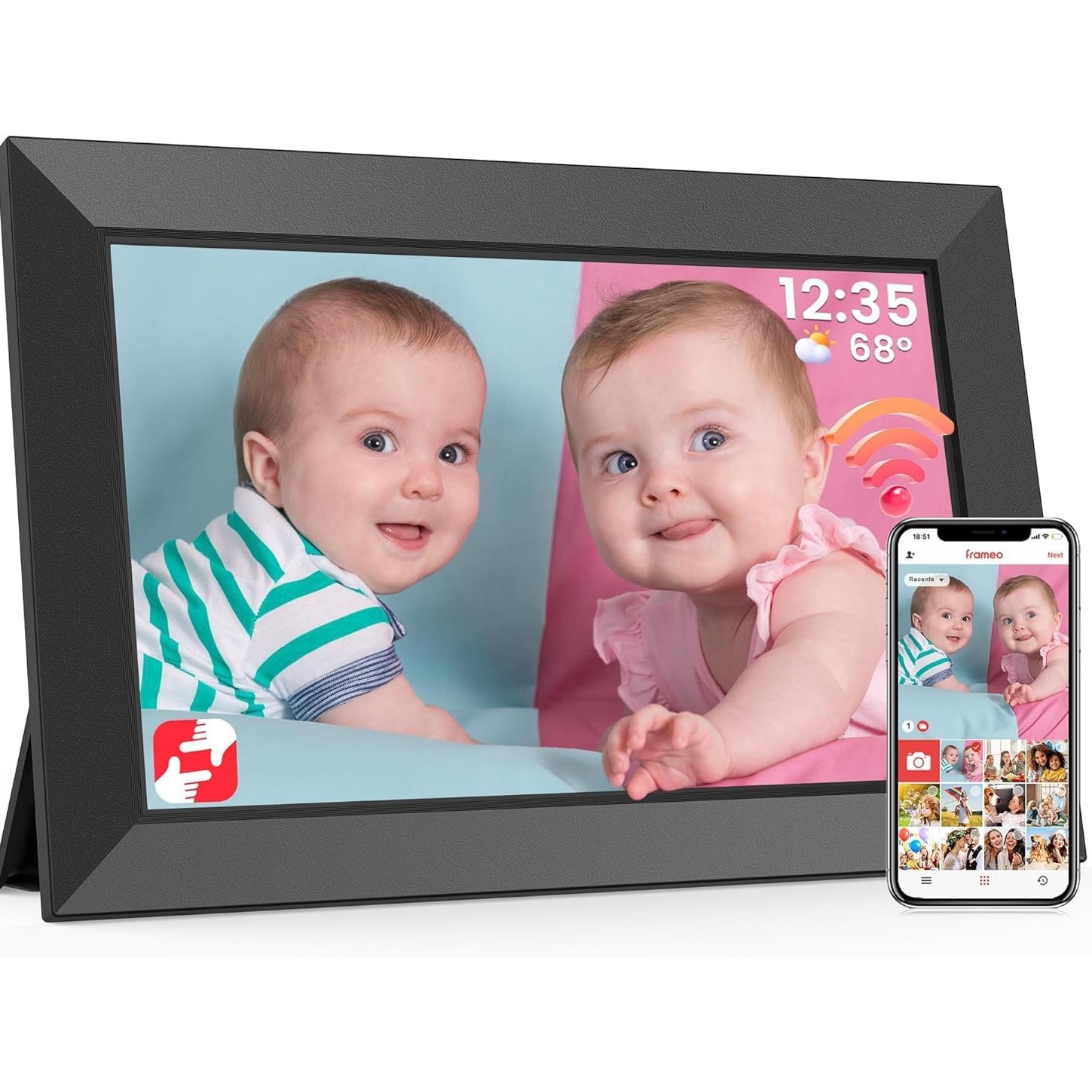 Rama foto digitala Wi-Fi, 10.1 inchi Ecran tactil IPS HD 1280x800, cu ...
