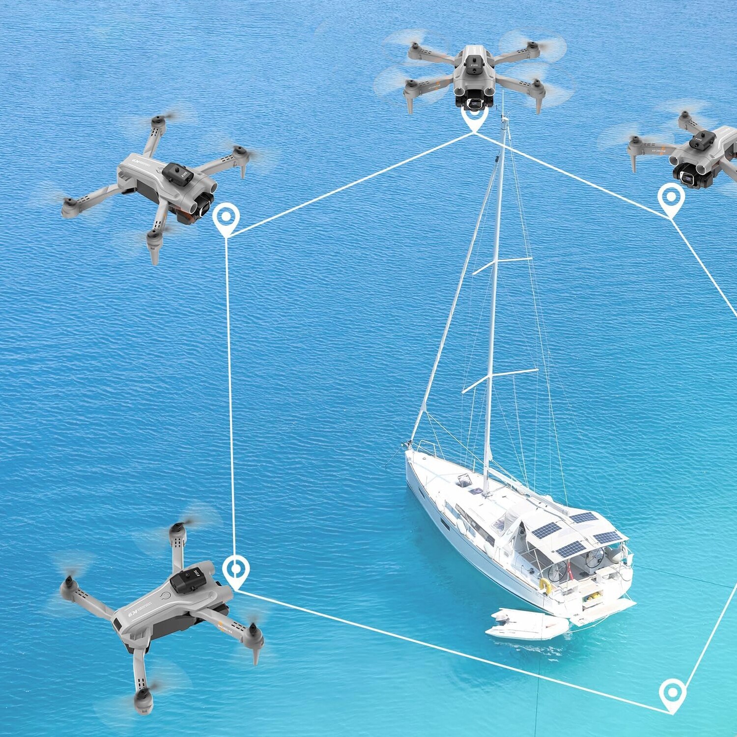 Drona Bedee cu camera 4K, 3 baterii, gri, 9.3x9x2.6 in - eMAG.ro