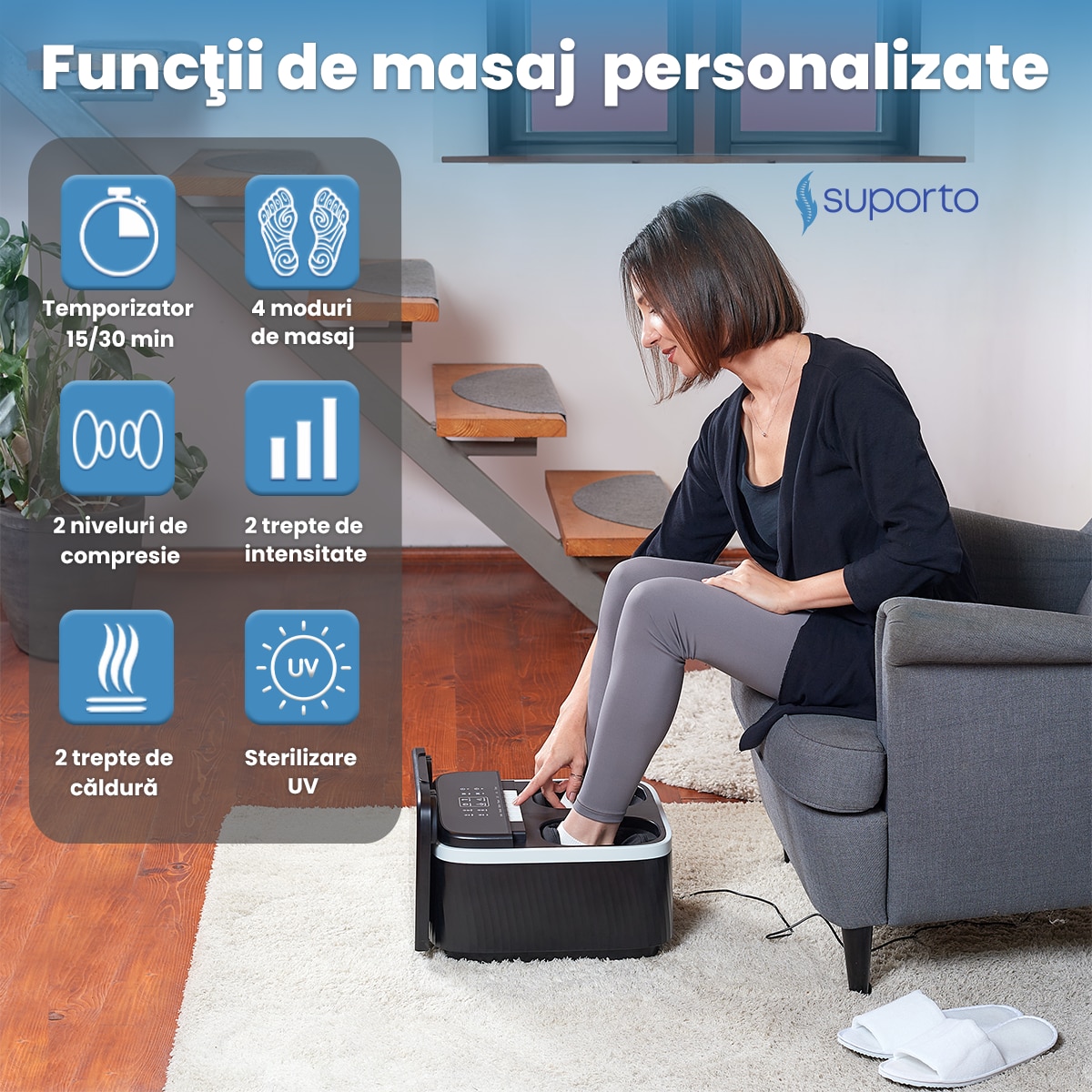 Aparat Masaj Picioare si Talpi Suporto pentru Relaxare, Functii de ...