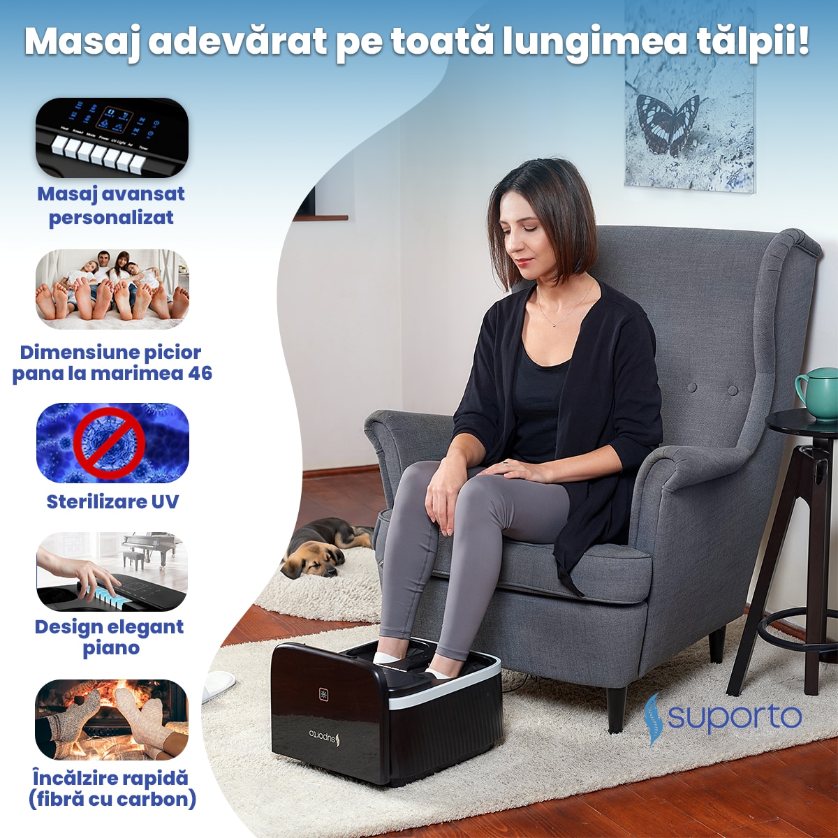 Aparat Masaj Picioare si Talpi Suporto pentru Relaxare, Functii de ...