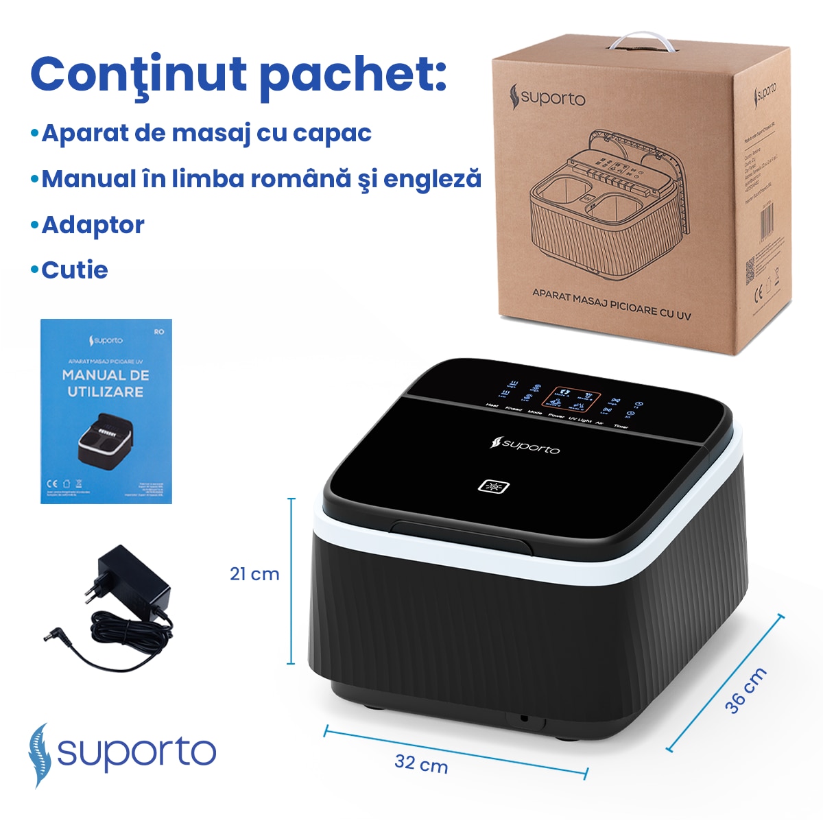Aparat Masaj Picioare si Talpi Suporto pentru Relaxare, Functii de ...