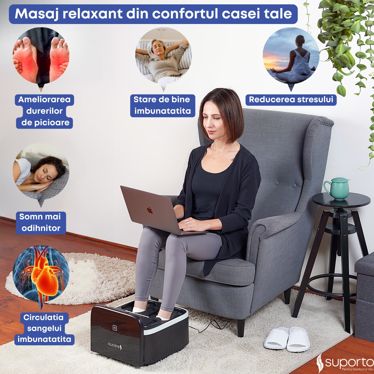 Aparat Masaj Picioare si Talpi Suporto pentru Relaxare, Functii de ...