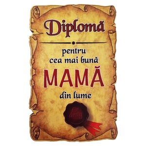 Magnet Diploma pentru Cea mai buna EDUCATOARE din lume, lemn - eMAG.ro
