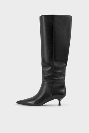 Vagabond Shoemakers, Cizme lungi din piele cu toc kitten, Negru, 40 ...
