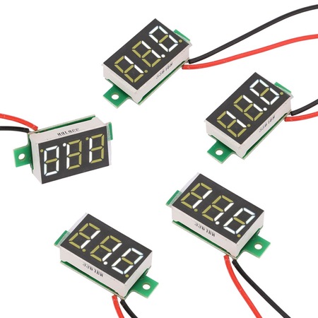 Voltmeter digital LED 0.36 inch, set de 5 bucati, 4-30V, alb ...