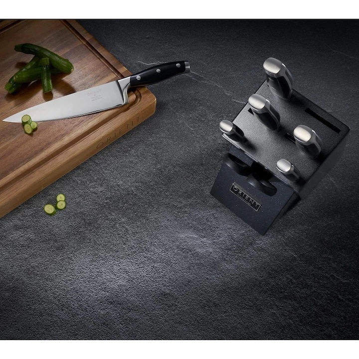 Set 8 piese Cutite pentru bucatarie, Orient, Origin Series, Suport ...