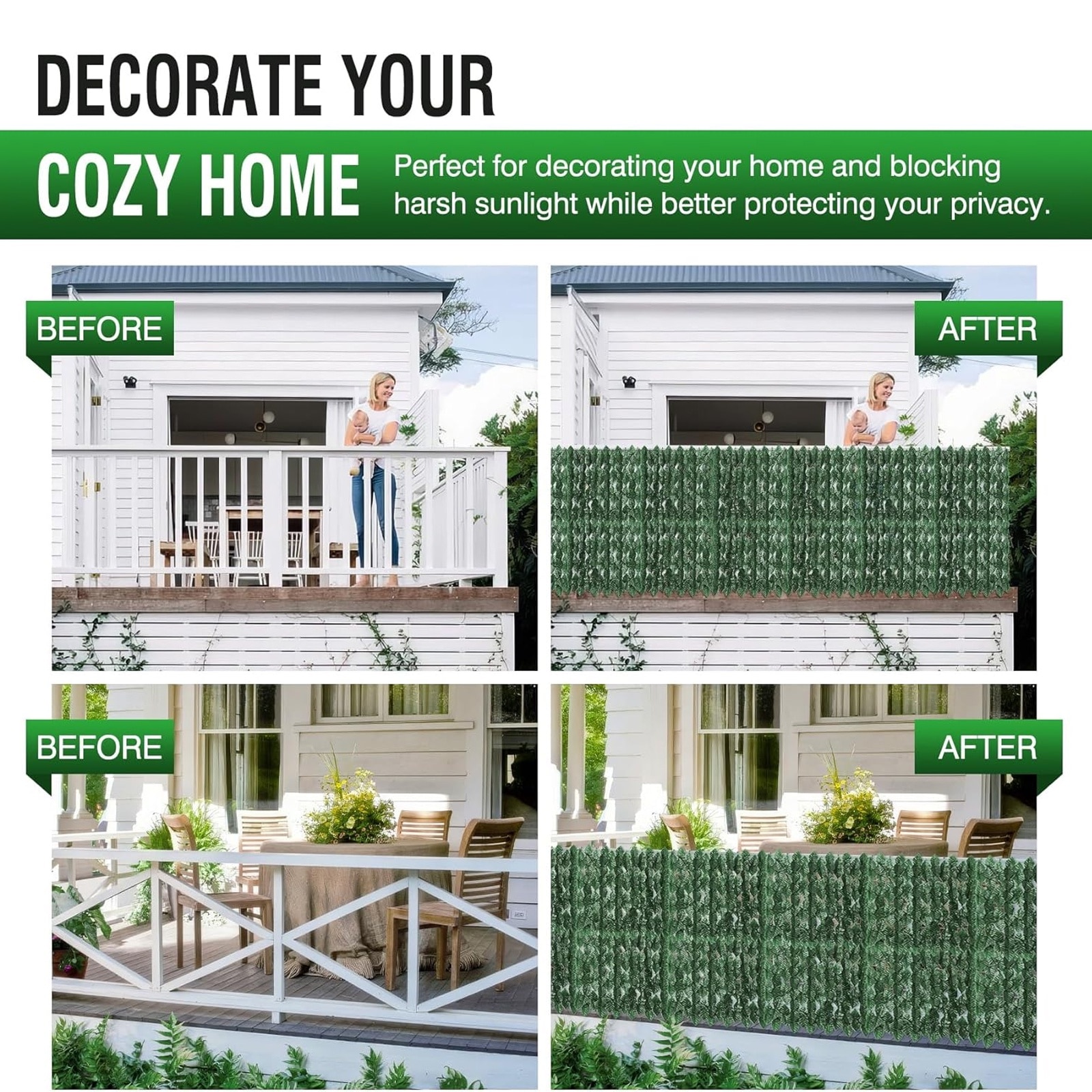 Paravan Imitatie Gard Viu 1m X 3m, Axroad Mall, Cu frunze artificiale ...