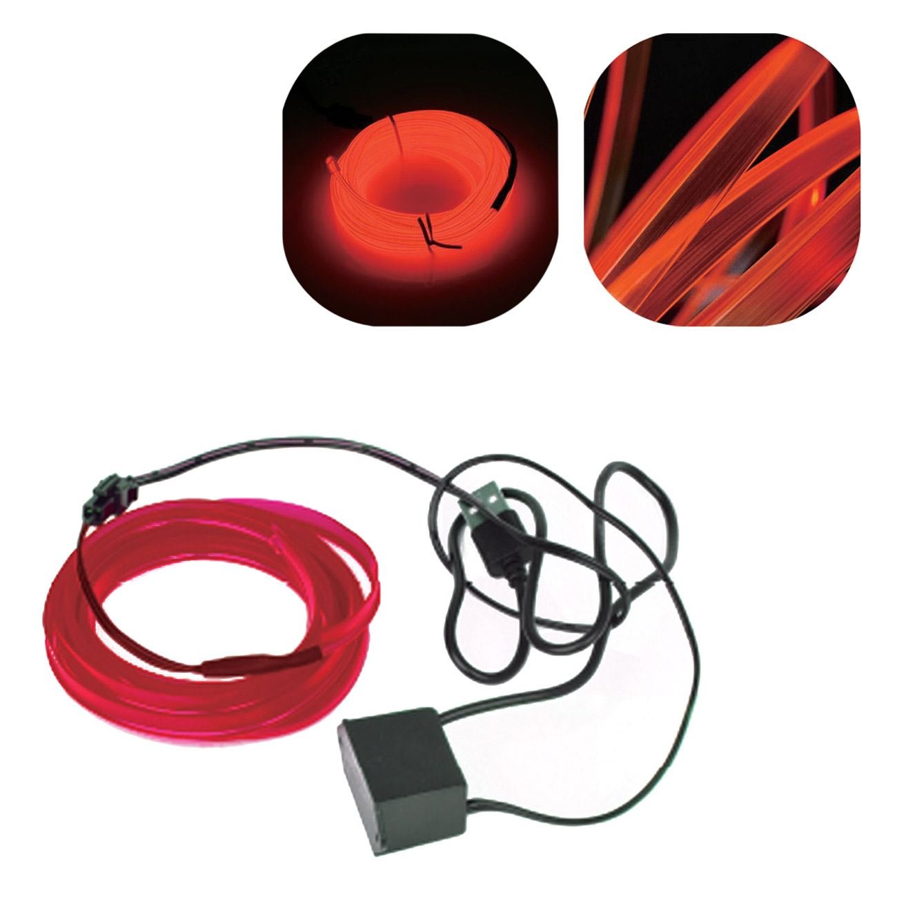 Banda LED USB, Glow Strand, Lungime 2m, Culoare Rosie, 80Cd/m, 2.3mm ...