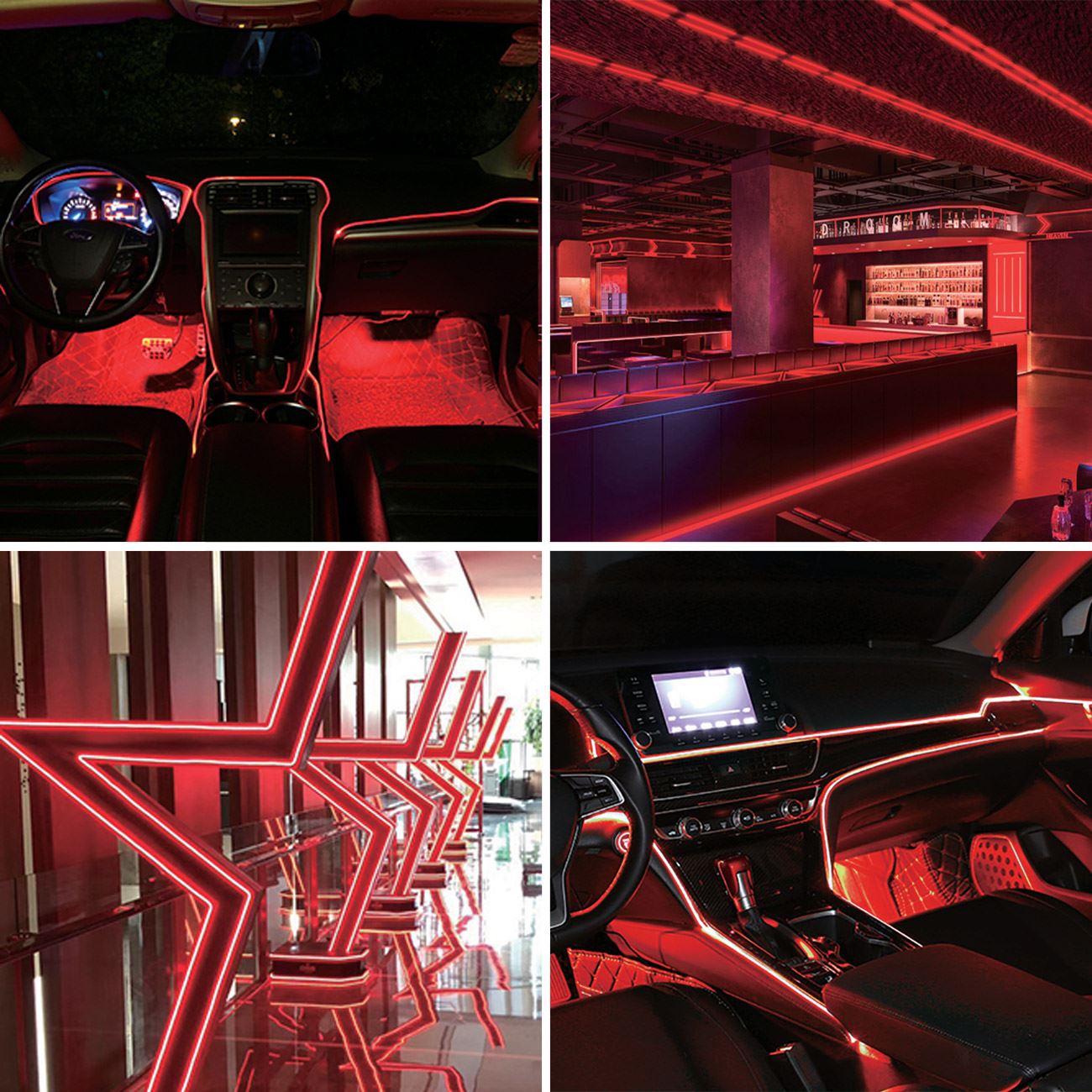 USB LED лента, светеща нишка, дължина 2 м, червен цвят, 80 Cd/m, 2,3 мм+8 мм - eMAG.bg