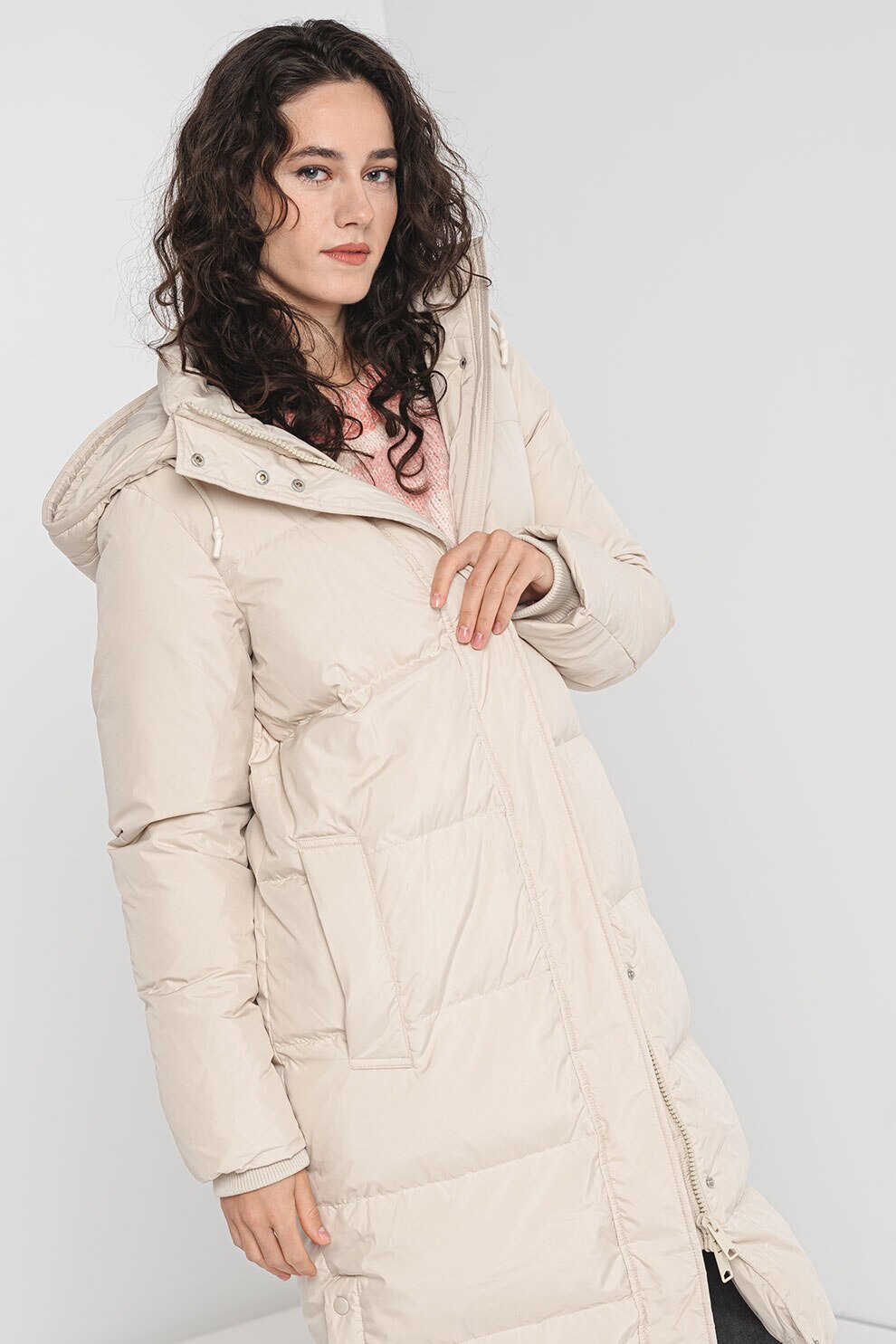 Vero Moda, Geaca lunga cu umplutura de puf Erica - eMAG.ro
