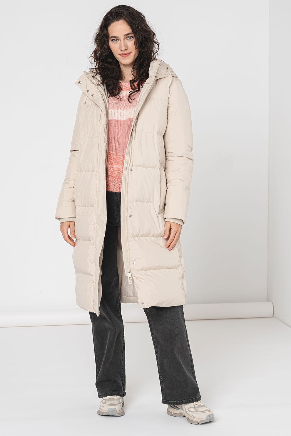 Vero Moda, Geaca lunga cu umplutura de puf Erica - eMAG.ro