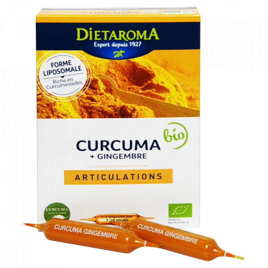 Turmeric Bio si ghimbir (Curcuma) 20 fiole*10 ml - eMAG.ro