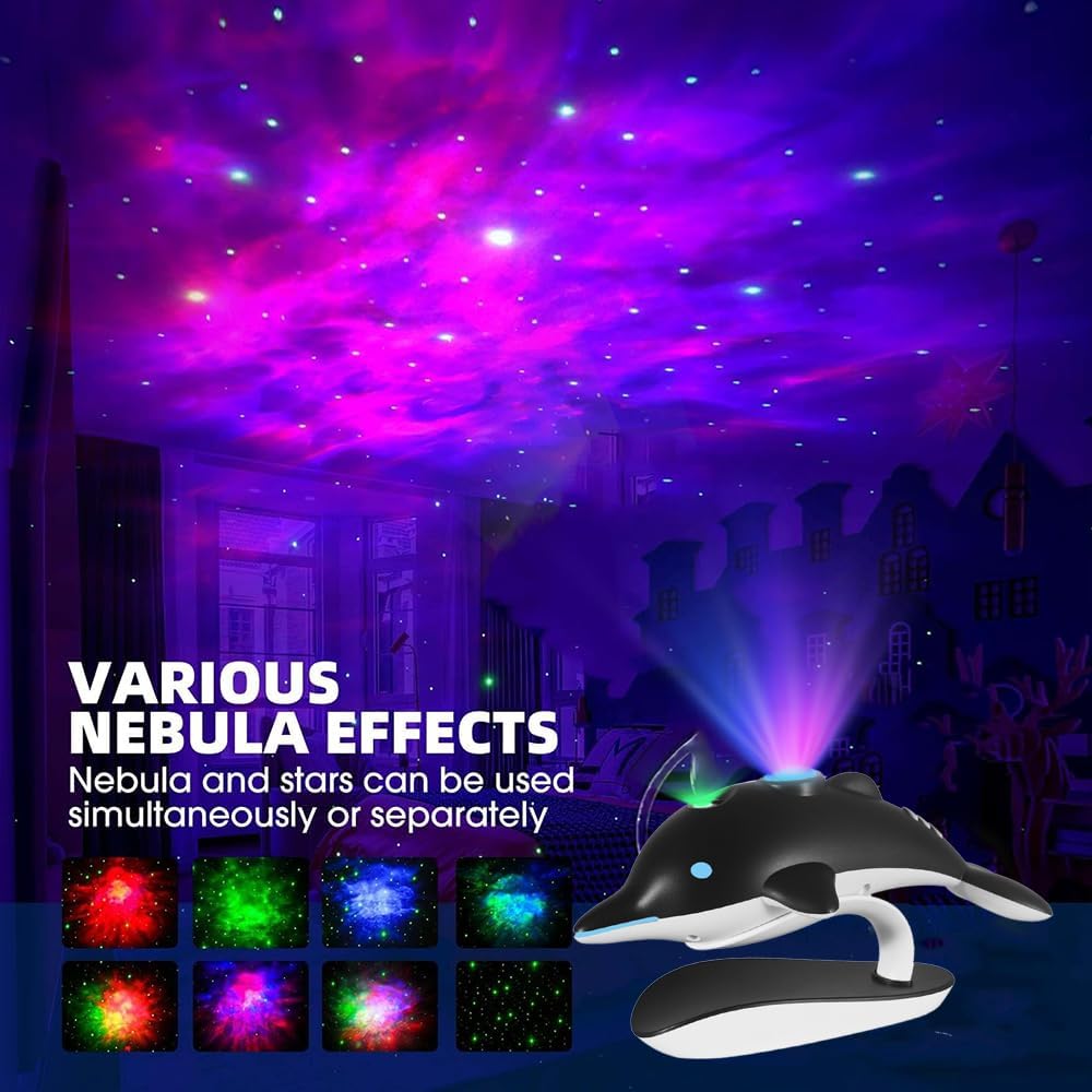 Proiector Stele Tavan Dolphin Galaxy pentru Dormitor, Lampa de veghe ...