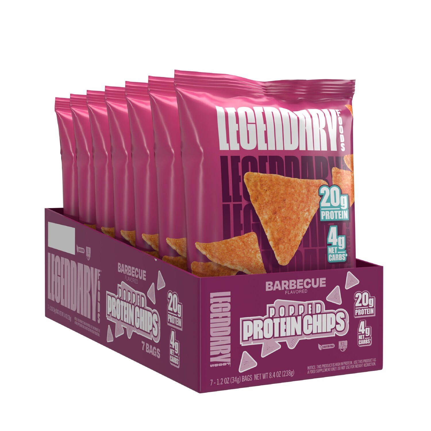 Legendary Popped, Chipsuri Proteice cu Aroma de Barbeque, 34g - eMAG.ro