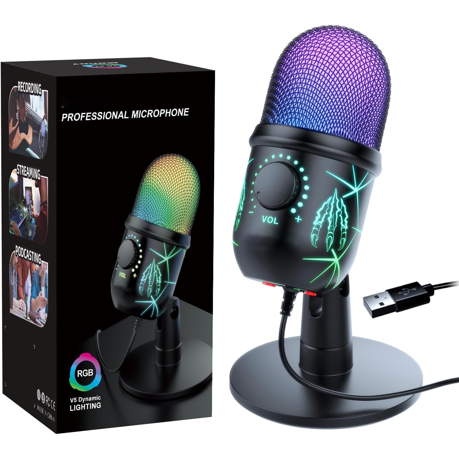 Microfon Condensator, Microfon Condensator Pentru Jocuri cu RGB ...