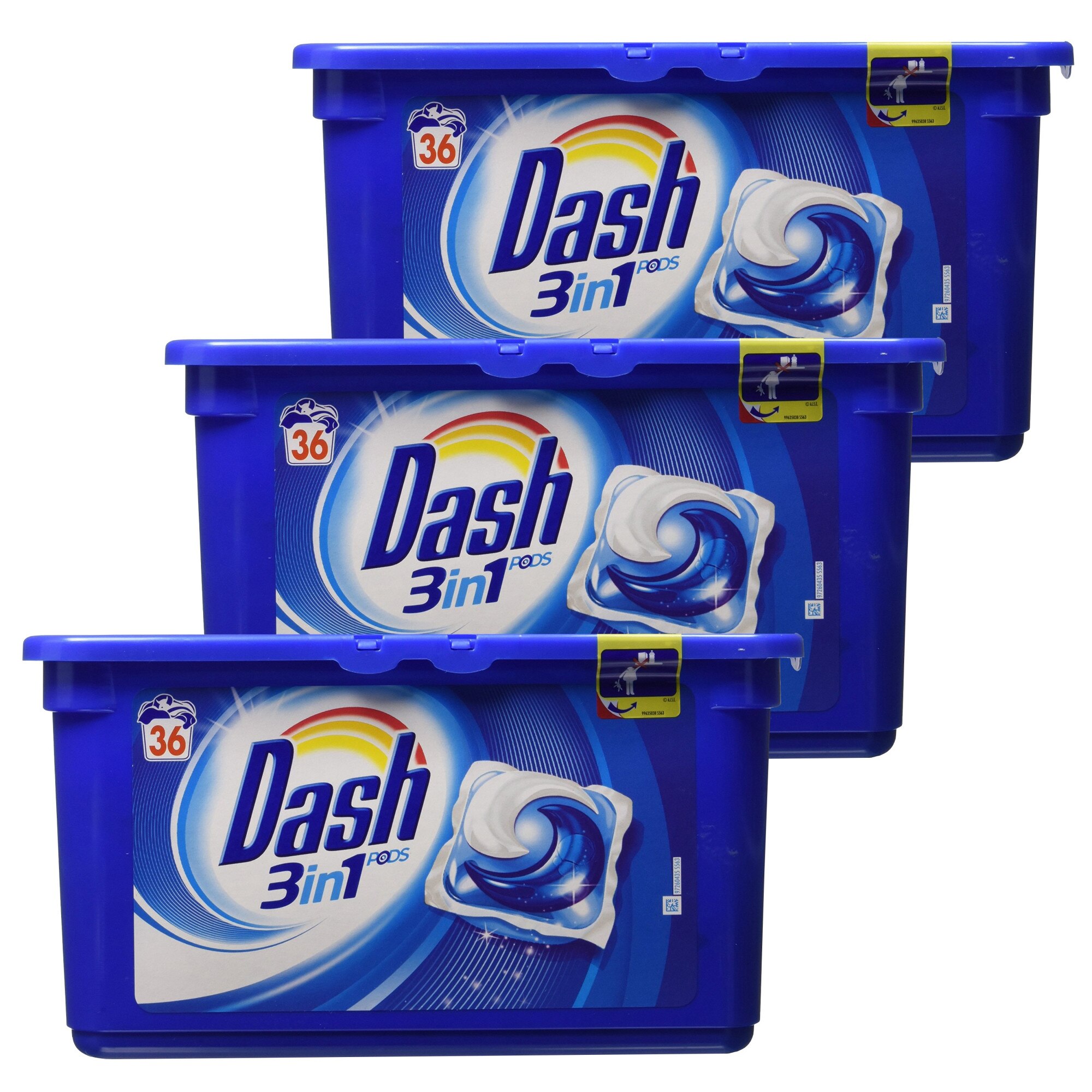 Detergent haine Dash capsule 3in1, universal, set 3 x 36 spalari - eMAG.ro