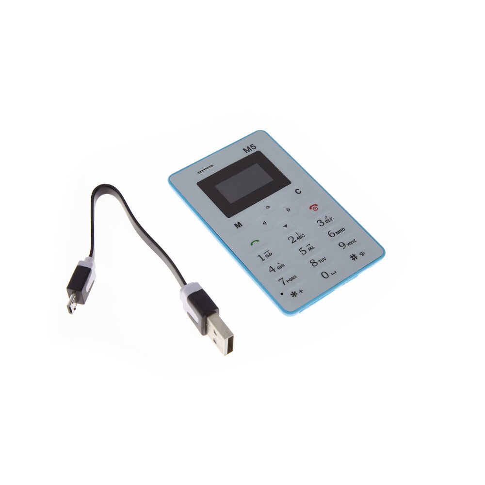 Telefon card AEKU M5 MINI, ultra subtire 4.5mm, dual band, Albastru ...