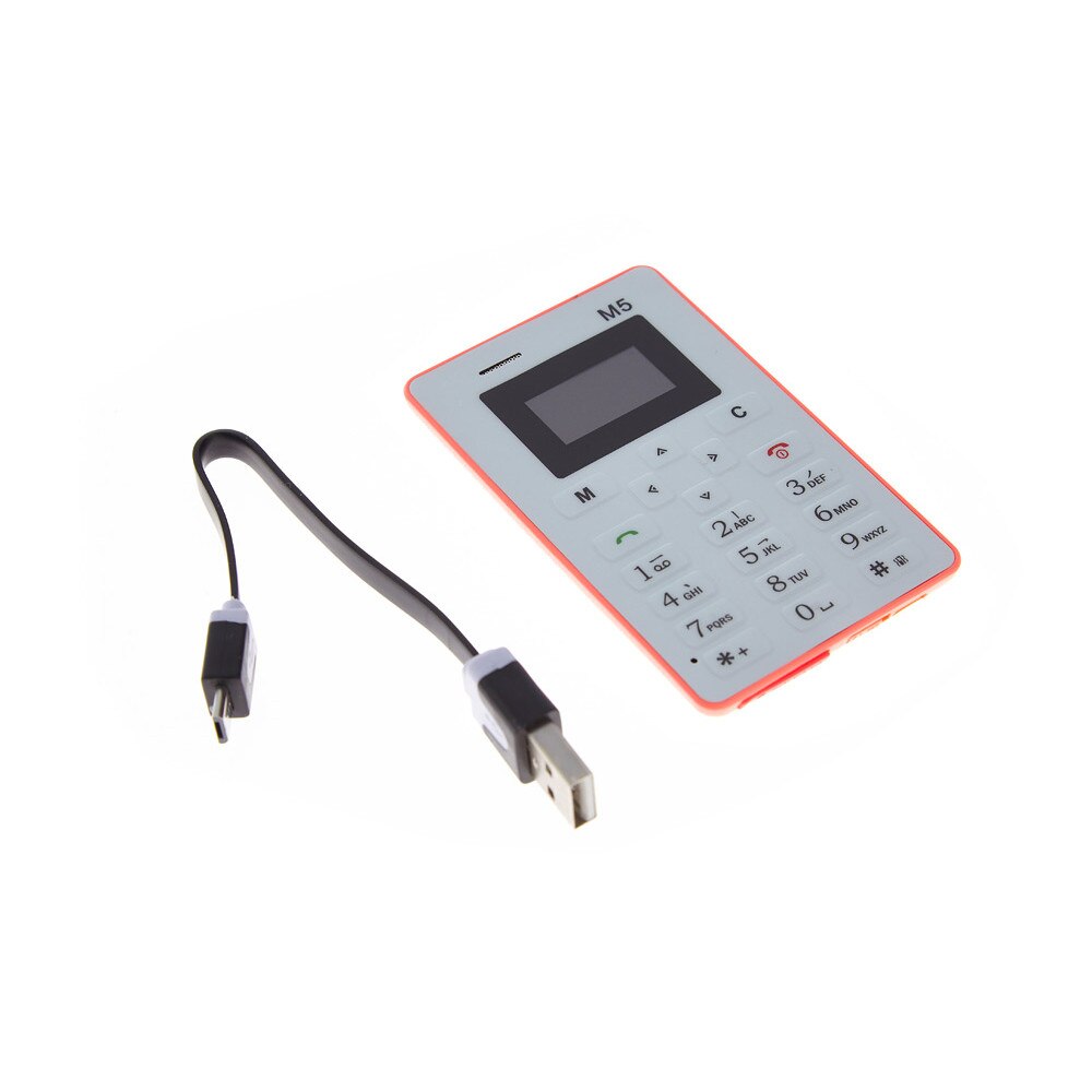 Telefon card AEKU M5 MINI, ultra subtire 4.5mm, dual band, Portocaliu ...