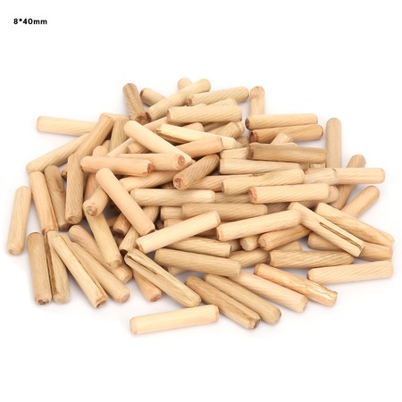 Set de 100 stifturi din lemn, Enforose, canelate, 8x40mm - eMAG.ro
