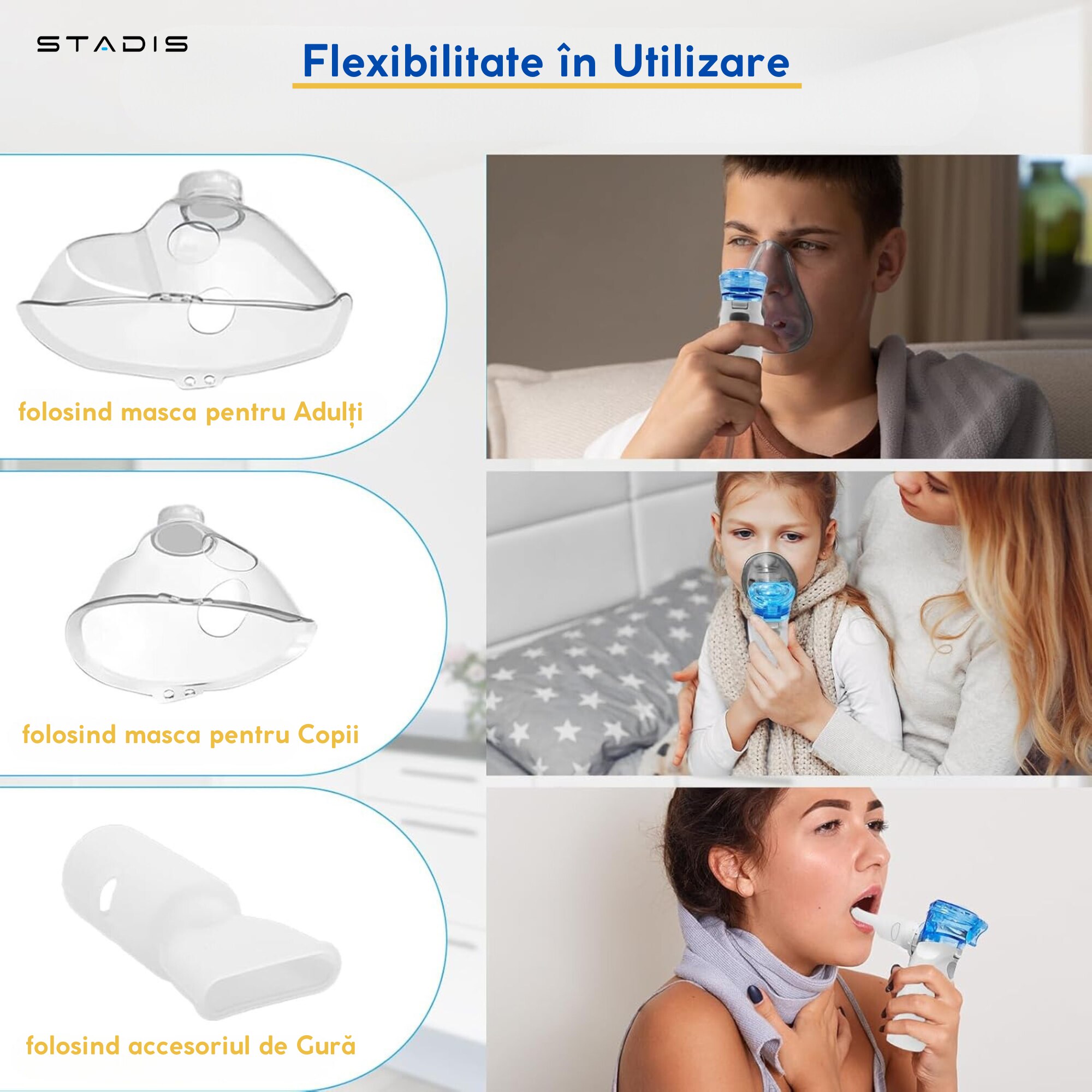 Aparat Aerosoli STADIS™ YS35 Pro, Validat Clinic, Nebulizator Ultrasonic, Portabil, Ultra ...