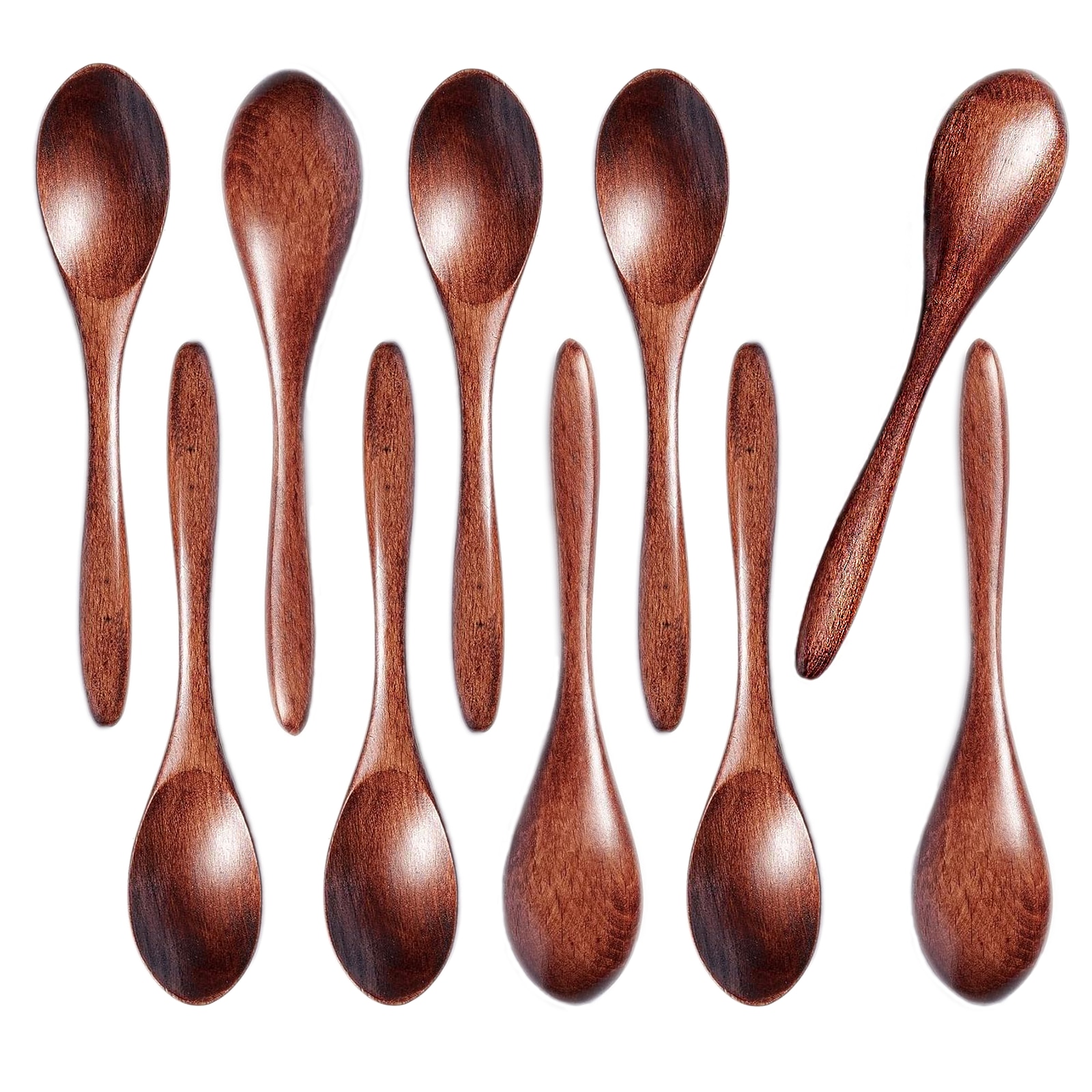 Set 10 lingurite din lemn pentru miere, bibubibu®, utilizare multipla ...