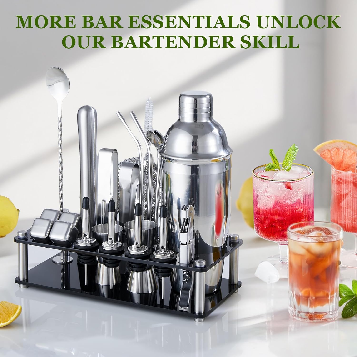 Set de instrumente pentru barman din 23 de piese, Fain Mioritic®, 750 ...