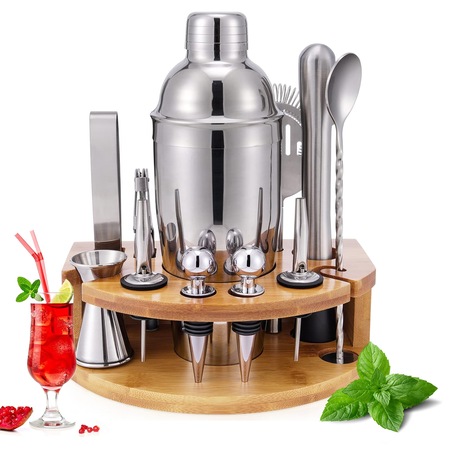 Set barman pentru preparare bauturi, 12 Piese, Kit pentru barmani cu ...