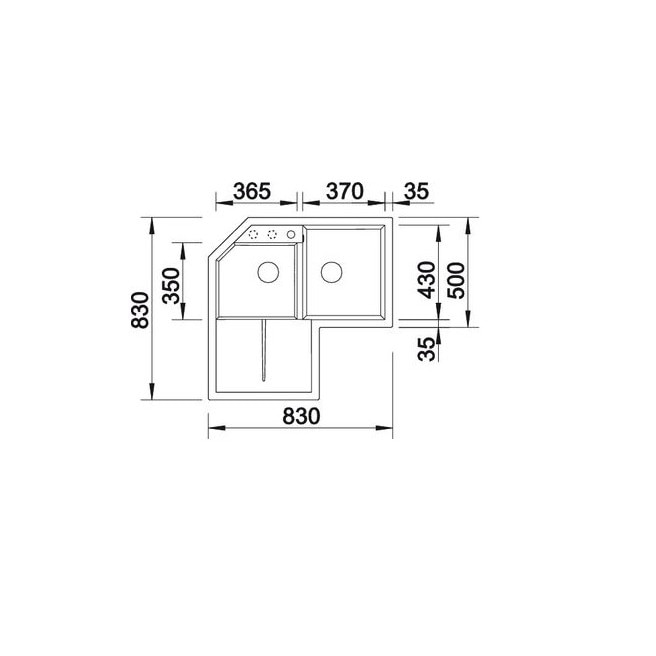 Chiuveta pentru bucatarie METRA 9 E Silgranit Alb 830x830mm, pentru ...