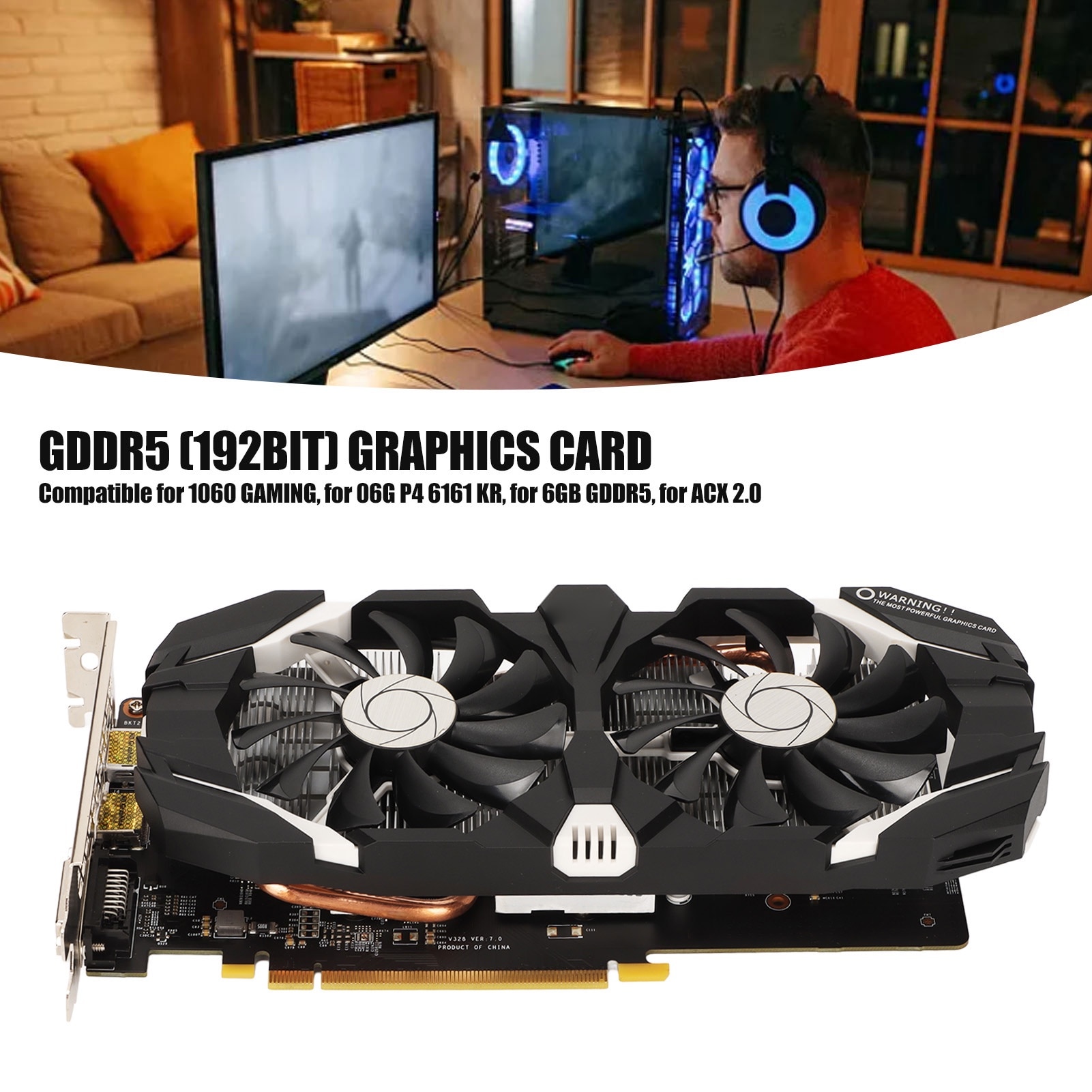 Placa grafica GDDR5, Jormftte, 6GB, 192bit, frecventa memorie 8008MHz ...