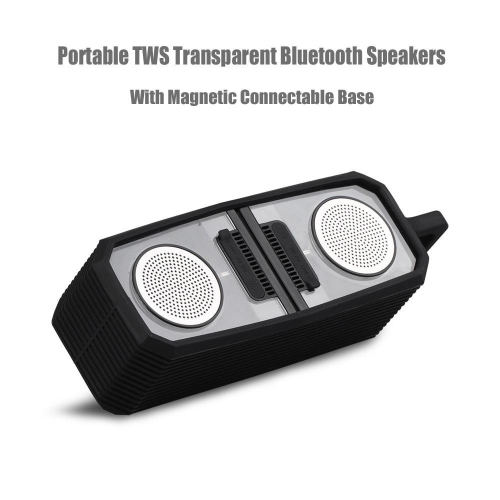 Boxa portabila BT628 10W TWS transparenta cu Bluetooth, baza magnetica ...