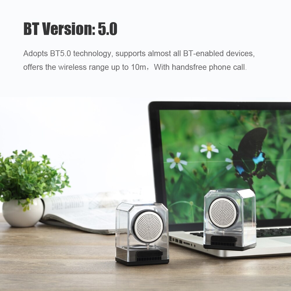 Boxa portabila BT628 10W TWS transparenta cu Bluetooth, baza magnetica ...