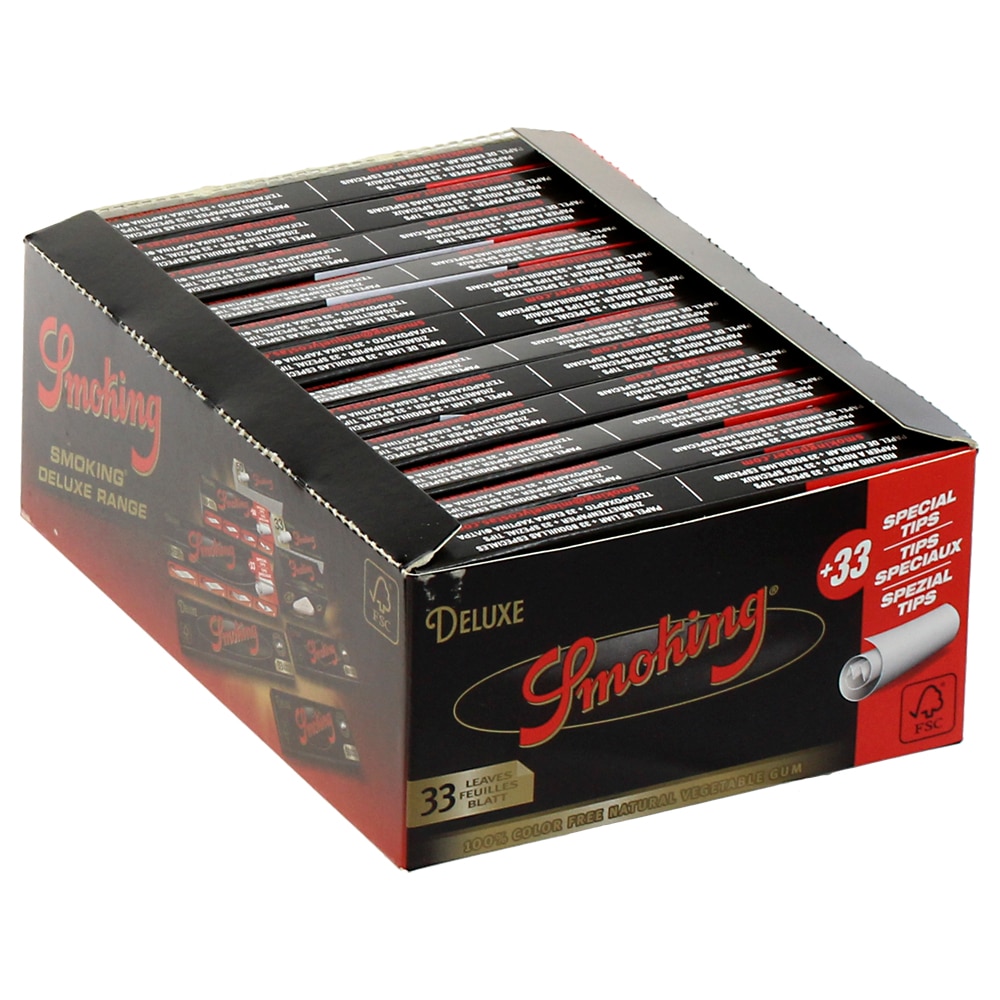 Foite Rulat Smoking King Size De Luxe + Tips Pak, 24 bucati - eMAG.ro