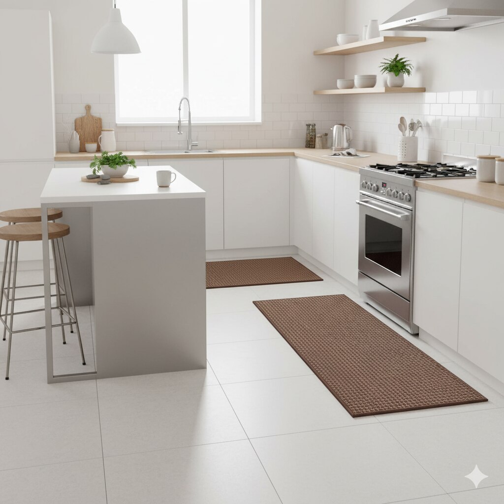 Set 2 Covoare pentru bucatarie, Antiderapant, Tip Traverse, Impermeabil ...