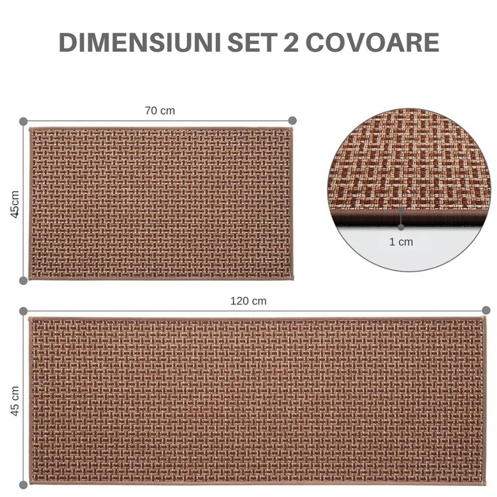 Set 2 Covoare pentru bucatarie, Antiderapant, Tip Traverse, Impermeabil ...