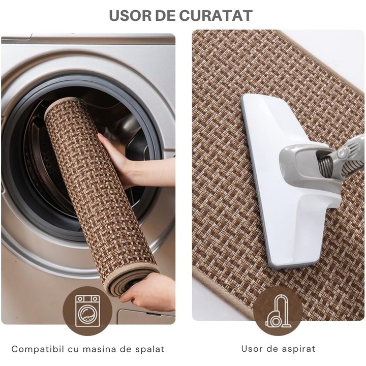 Set 2 Covoare pentru bucatarie, Antiderapant, Tip Traverse, Impermeabil ...
