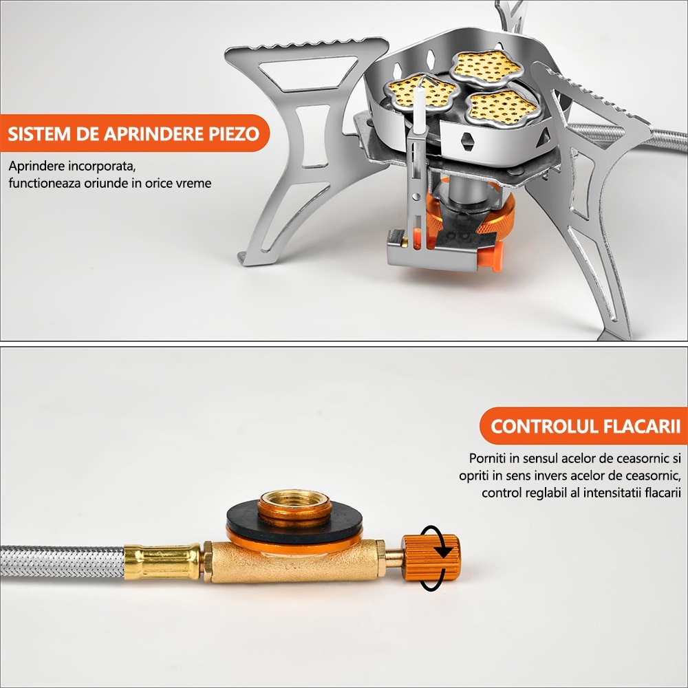 Aragaz camping, Begleri®, Cu adaptor rezervor de combustibil, Aprindere ...