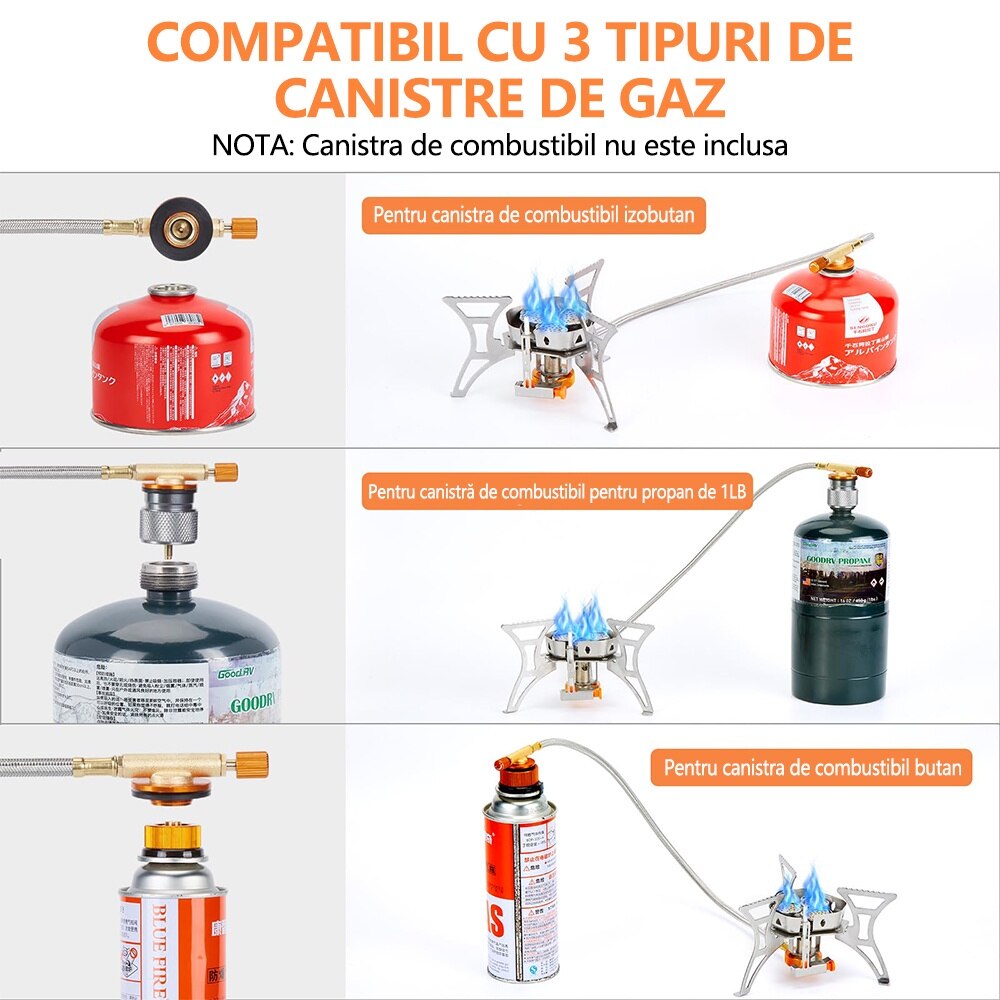 Aragaz camping, Begleri®, Cu adaptor rezervor de combustibil, Aprindere ...